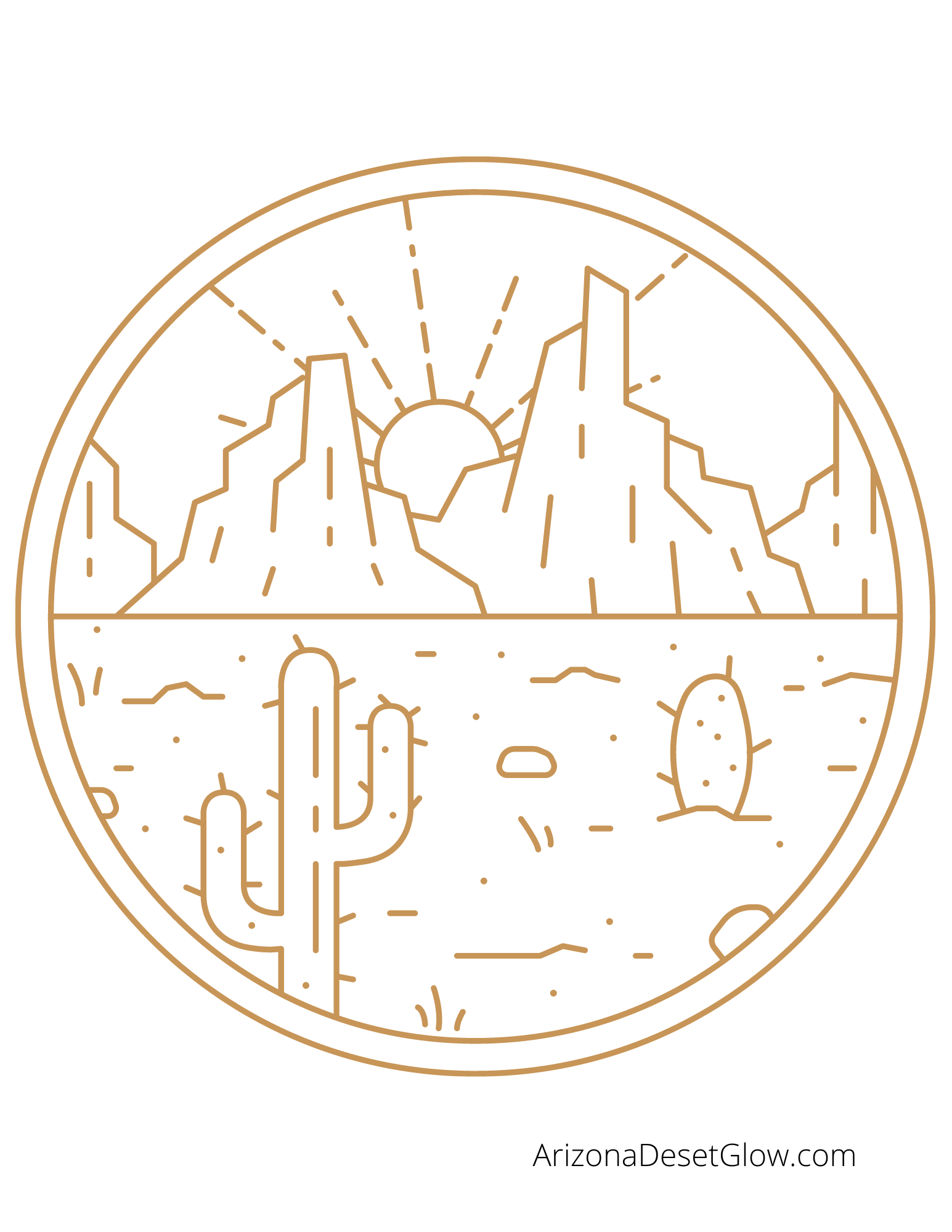 Desert Magic Coloring Page – Arizona Desert Glow